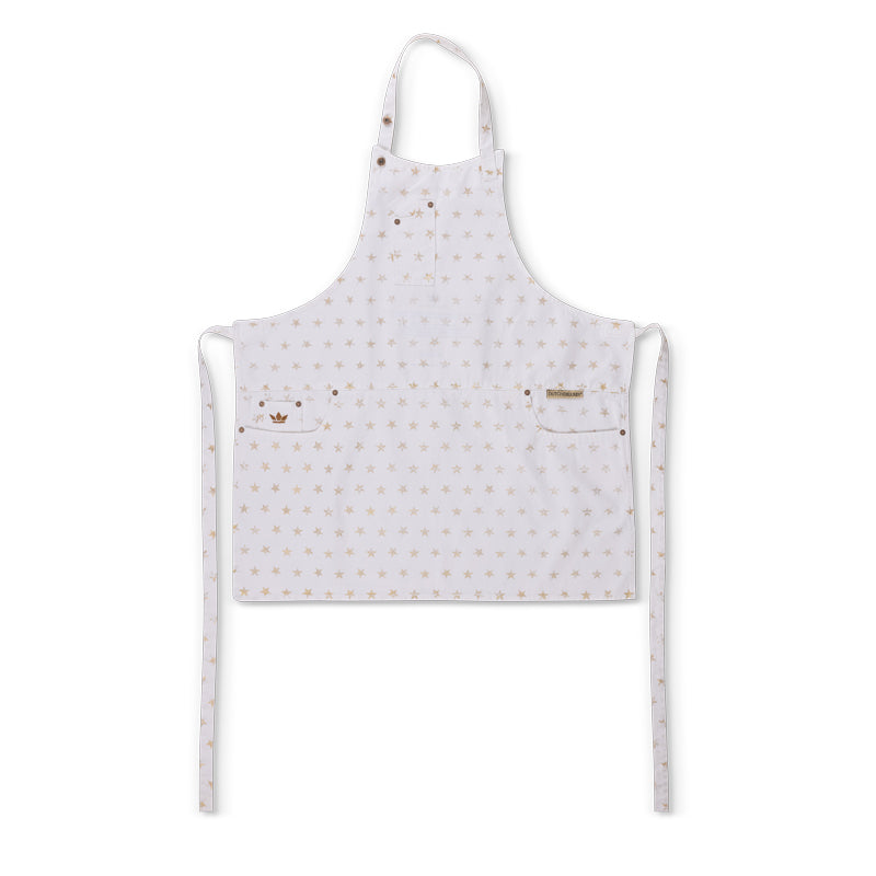 Dutchdeluxes - Barbecue or kitchen apron - 5 pockets - White with gold